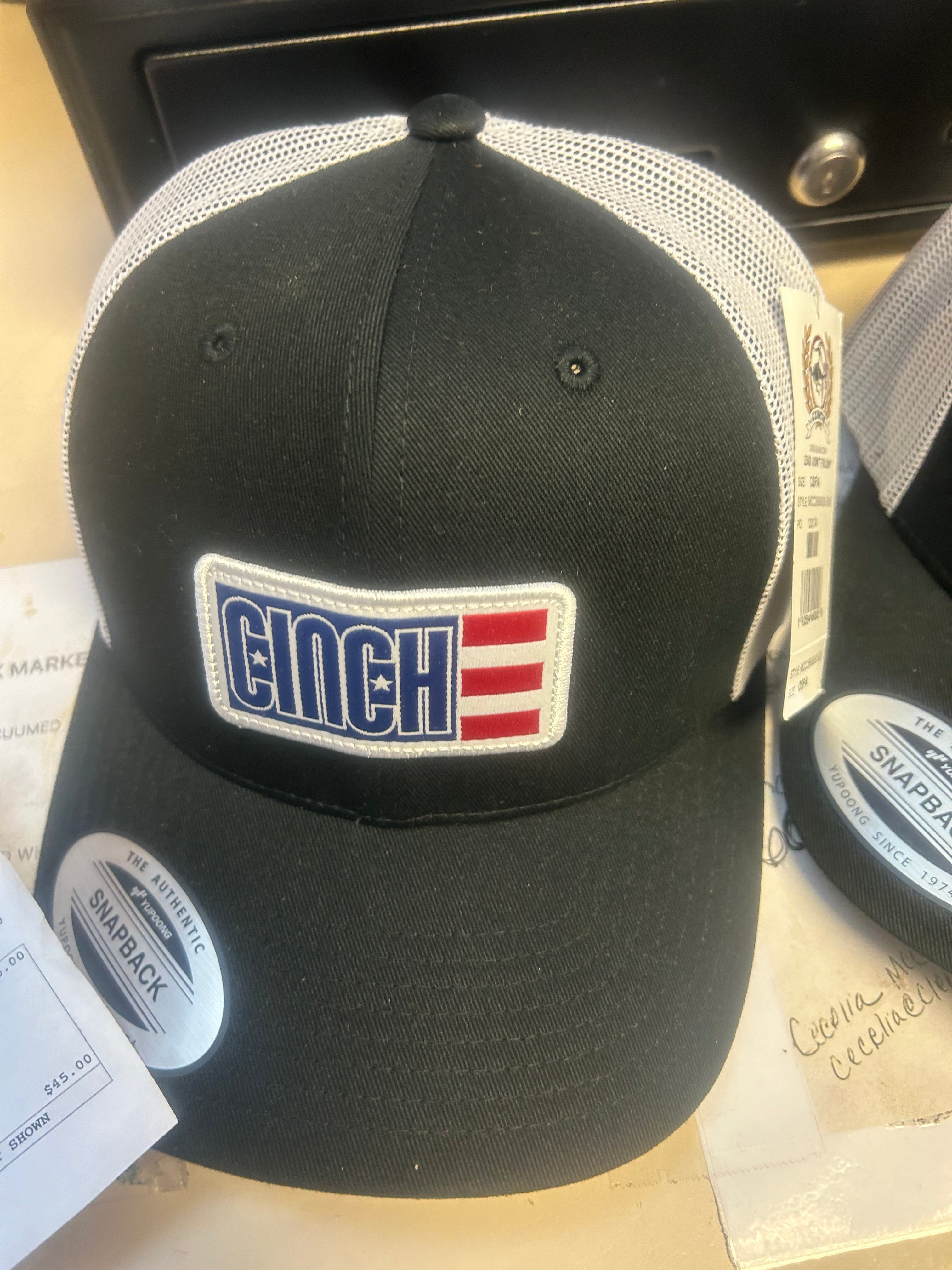 CINCH LOGO FLAG TRUCKER HAT – 331 Stock Market